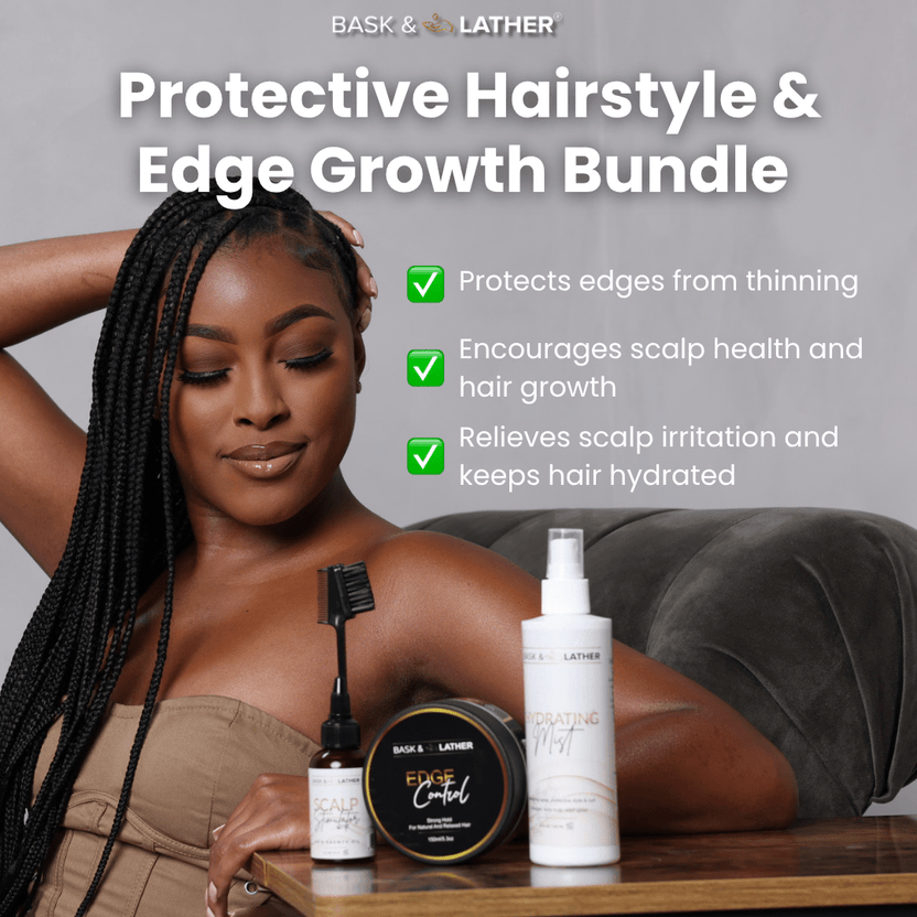 Protective Hairstyle & Edge Growth Bundle | Edge Growth Kit – Bask and ...