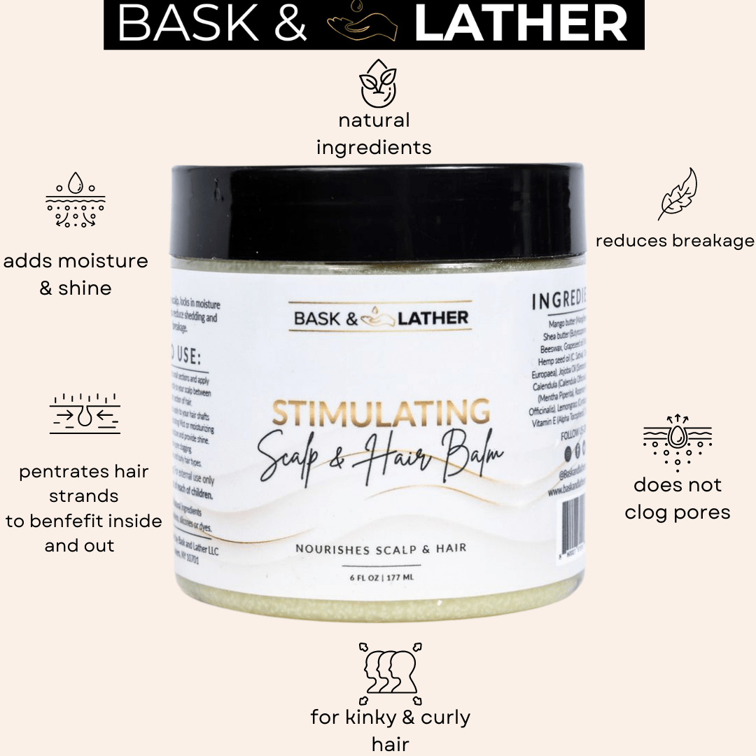 Balm - Stimulating Scalp and Hair Balm – Bask and Lather Co